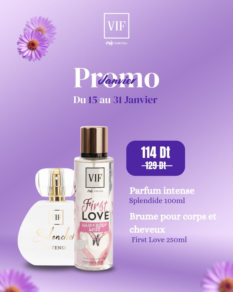 Pack Parfum Splendide 100ml - Brume cheveux corps first love 250ml